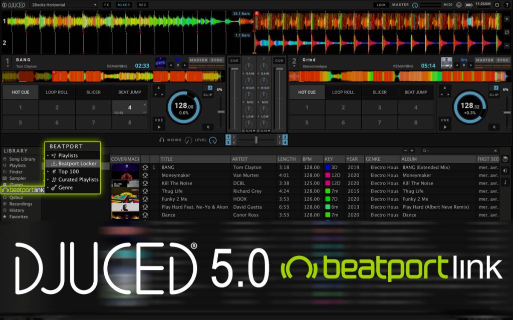 Free upgrade: DJUCED® 5.0 integrates Beatport LINK - Hercules